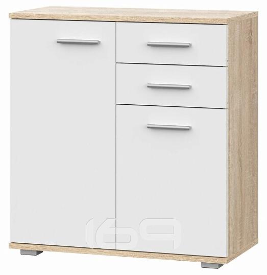 Fun комод КД 2 Дуб Сонома Белый купить недорого по цене от 4 990 руб в интернет магазине